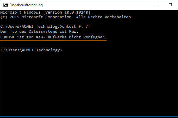 CHKDSK ist für RAW-Laufwerke nicht verfügbar, so geht´s – Rene.E Laboratory Support Center